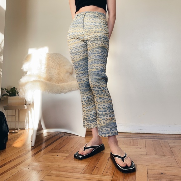 Pants & Jumpsuits | Vintage Leslie Multi Leopard Cropped Pants | Poshmark